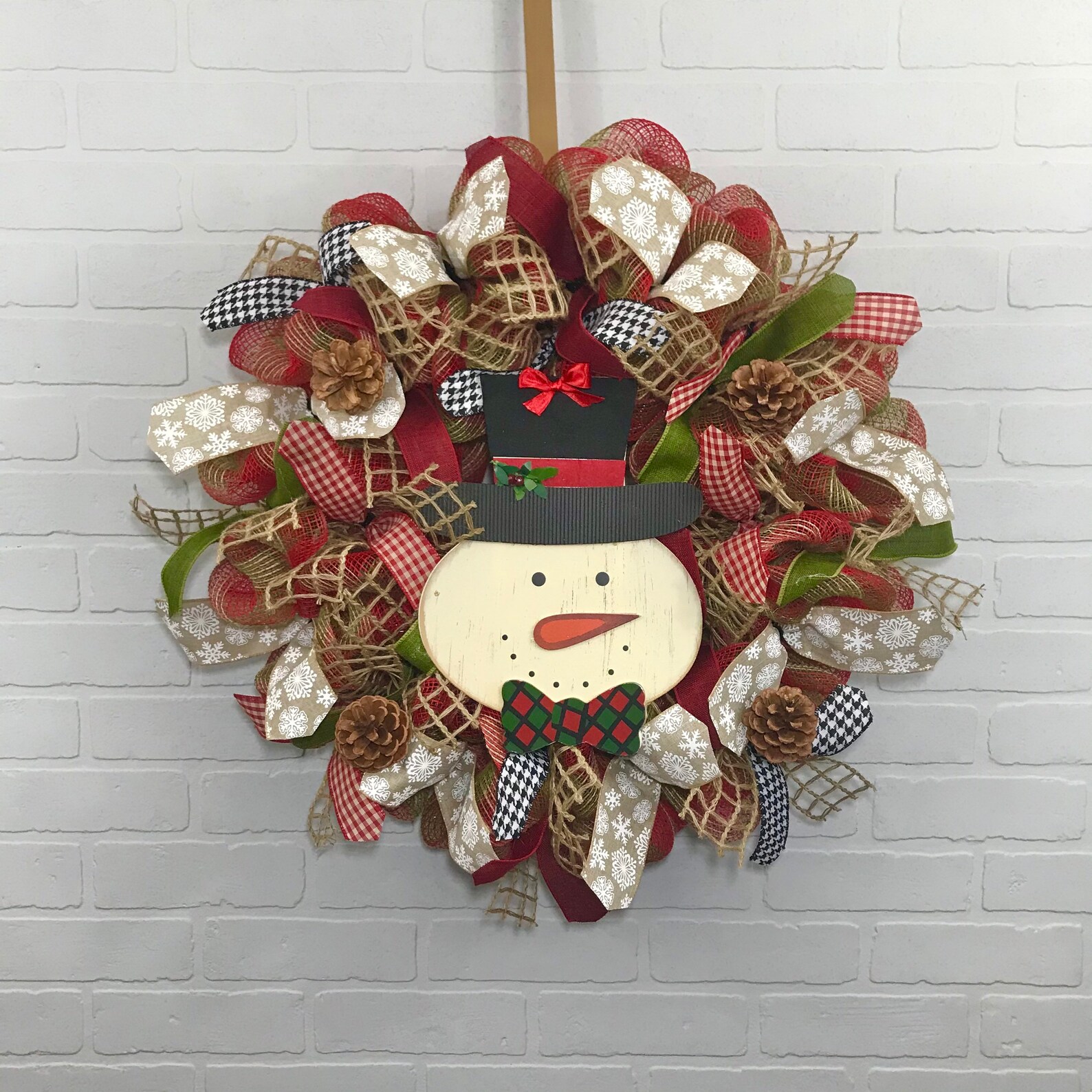 Snowman Wreath Snowman Wreath Deco Mesh Snowman Wreath for - Etsy