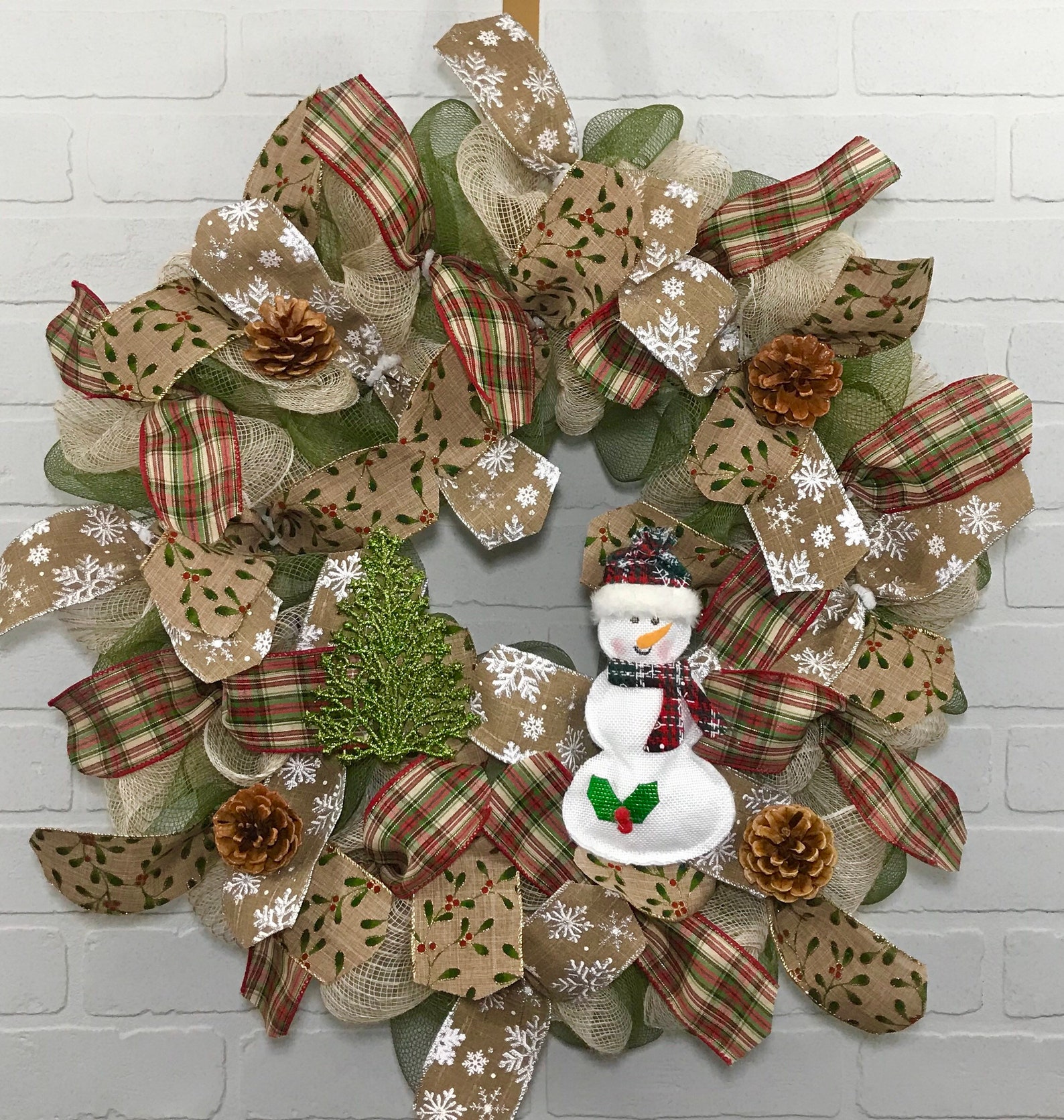 Winter Wreath Christmas Wreath Deco Mesh Winter Burlap - Etsy
