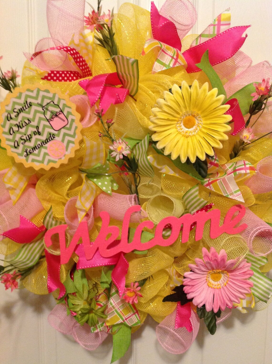 Spring Deco Mesh Wreath Summer Deco Mesh Wreath Spring | Etsy