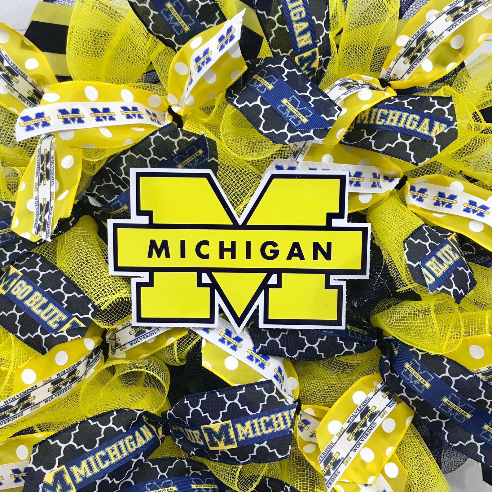 Michigan Wreath Michigan Deco Mesh Wreath Michigan Ribbon - Etsy