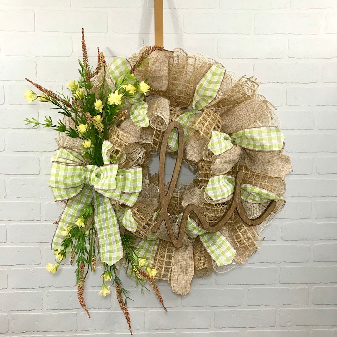 Farmhouse Wreath, Farmhouse Decor, Everyday Wreath, Deco Mesh Wreath ...