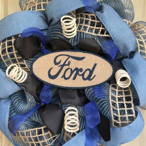 FORD Wreath, Ford Burlap Wreath, Man Wreath, Ford Mesh Wreath, Ford ...