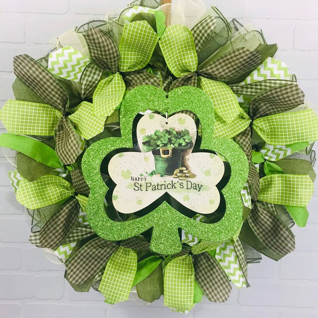 Corona del Día de San Patricio, Día de San Patricio, Corona de malla ...