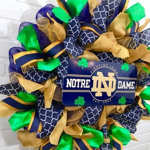 Notre Dame Wreath, Notre Dame Deco Mesh Wreath, Notre Dame Ribbon ...
