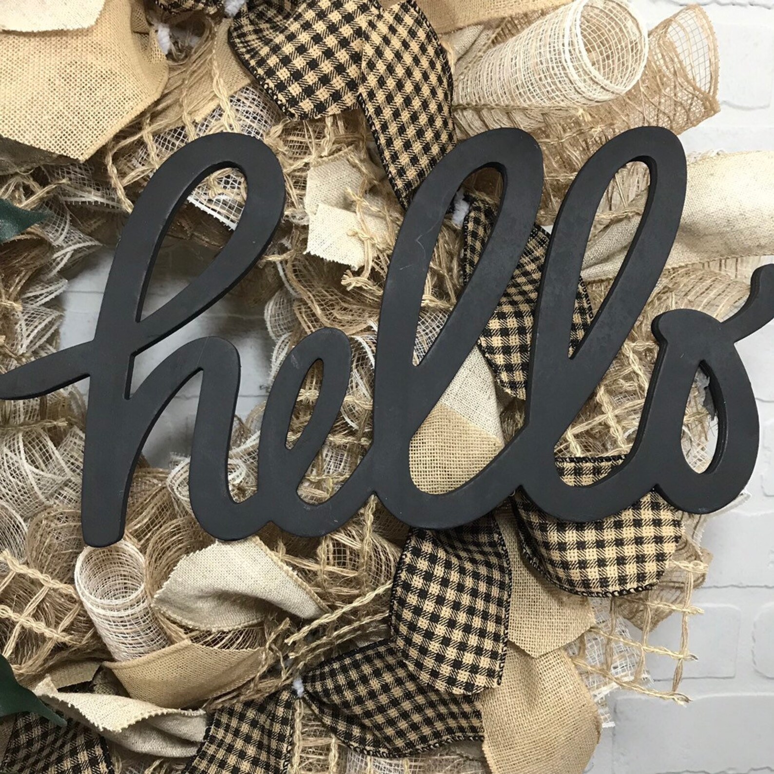 Hello Wreath Farmhouse Decor Everyday Wreath Year Round - Etsy