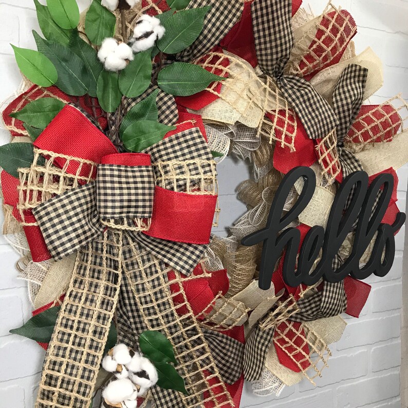 Hello Wreath, Farmhouse Decor, Everyday Wreath, Year Round Wreath ...