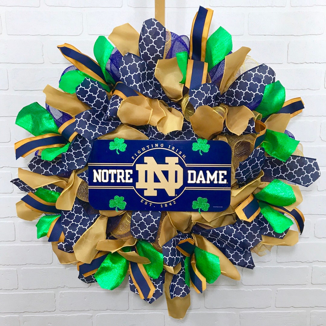 Notre Dame Wreath, Notre Dame Deco Mesh Wreath, Notre Dame Ribbon ...