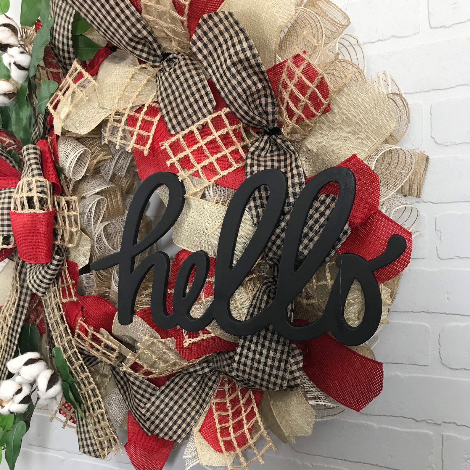 Hello Wreath Farmhouse Decor Everyday Wreath Year Round - Etsy