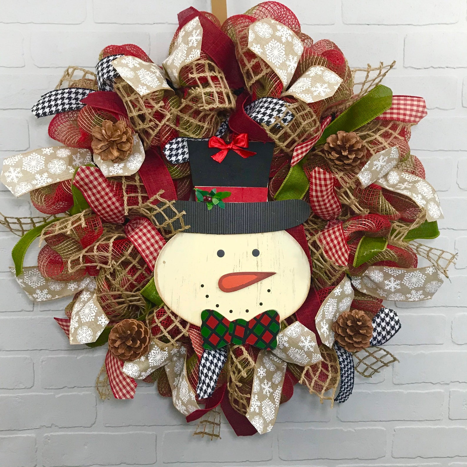 Snowman Wreath Snowman Wreath Deco Mesh Snowman Wreath for - Etsy
