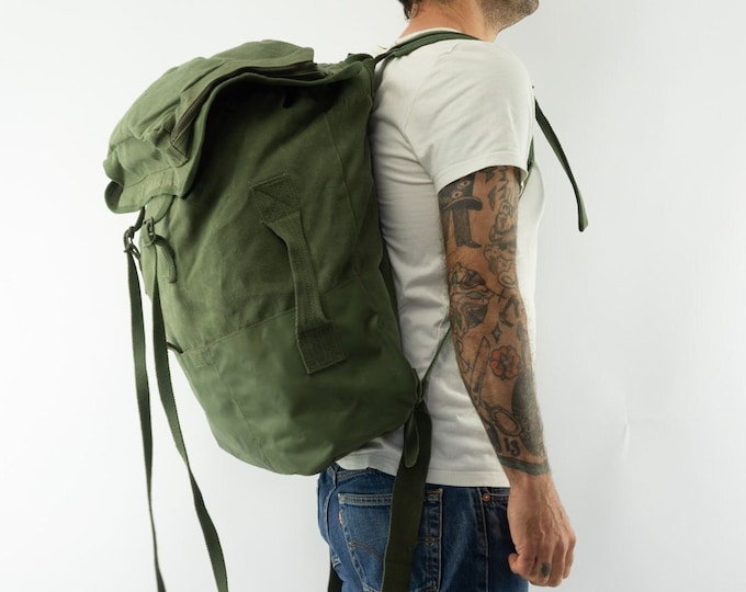 Vintage Military Backpack | 1990s | French Army Rucksack | Canvas ...