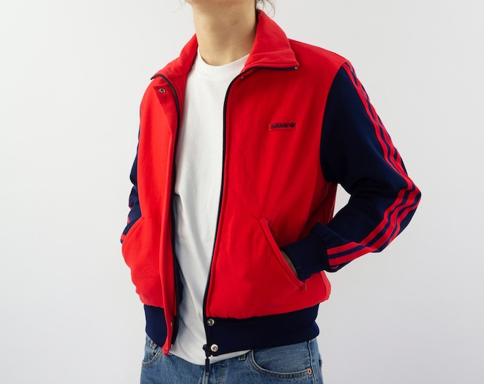 Adidas Vintage Track Jacket 1980s Bicolore Tracksuit Jacket Red/navy ...
