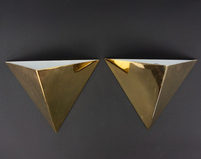 Vintage Triangular Wall Lamps | 1980s | Wall Sconces | Post Modern ...