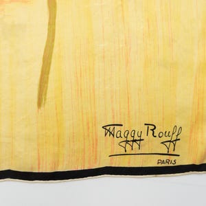 Maggy Rouff Paris Vintage Silk Scarf 1970s Square Scarf With Floral ...