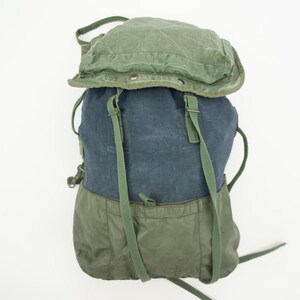 Vintage Military Backpack 1980s French Army Rucksack Canvas/leatherette ...