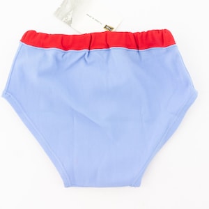 Vintage Women/girls Swimwear 1980s | Light Blue/red High Waist Swim ...