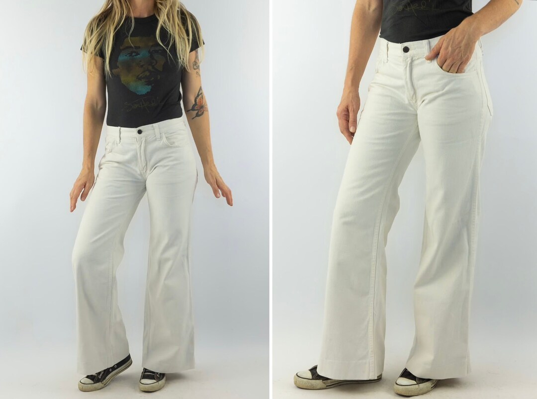 Jim Vintage Bell Bottom Pants 1970s Flared Jeans Low Rise Trousers ...