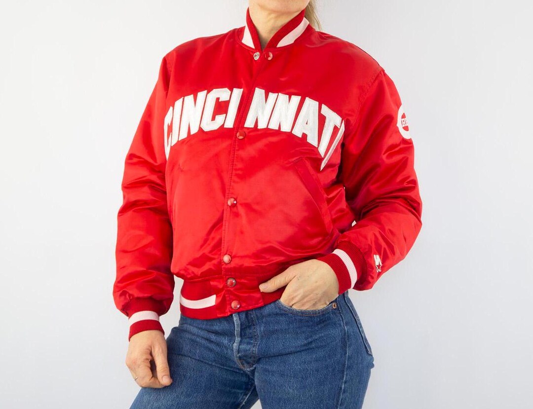 Vintage Starter Satin Jacket 1980s | Quilted Cincinnati Reds MLB ...