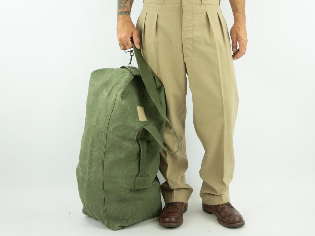 Vintage French Military Duffle Bag 1970s | Mod45 Army Pack | Heavy ...