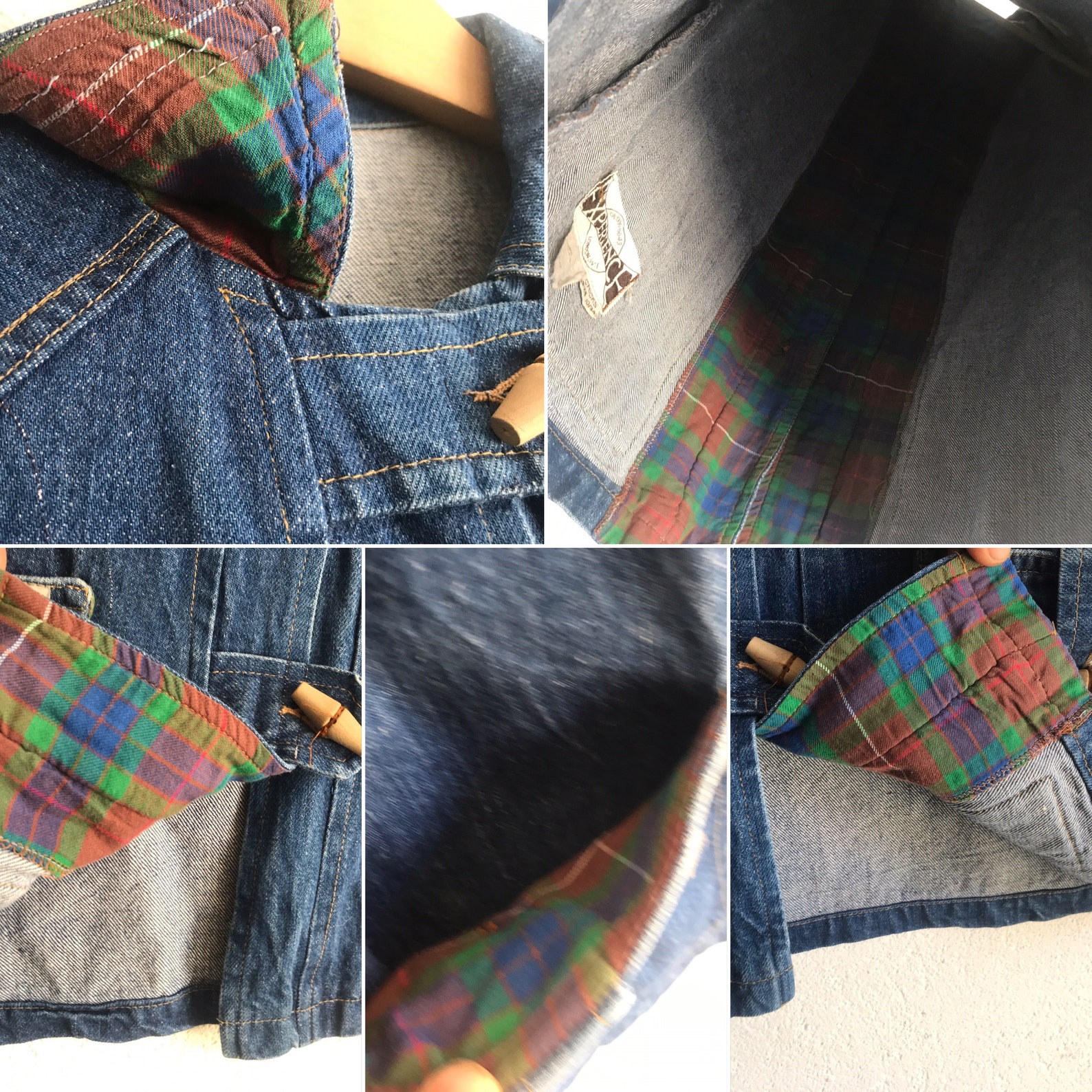 Vintage Toggle Shirt 1970s Denim Jacket With Wood Toggles - Etsy