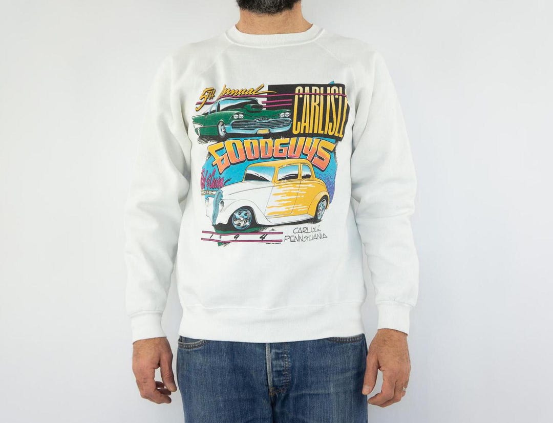 Vintgae Hot Rod Sweatshirt 1990s | Hanes, Graphic White Cotton Jumper ...