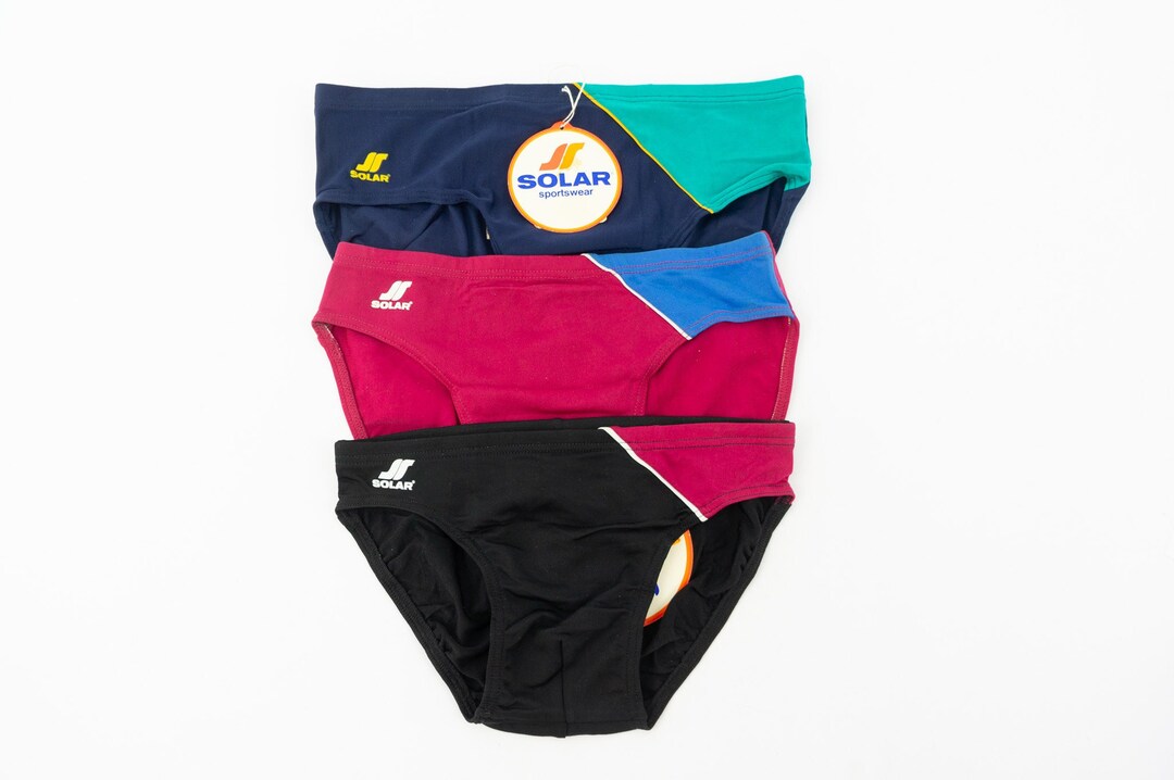 Solar Vintage Men’s Swim Brief 1980s | Athletic Retro Swim Trunks ...