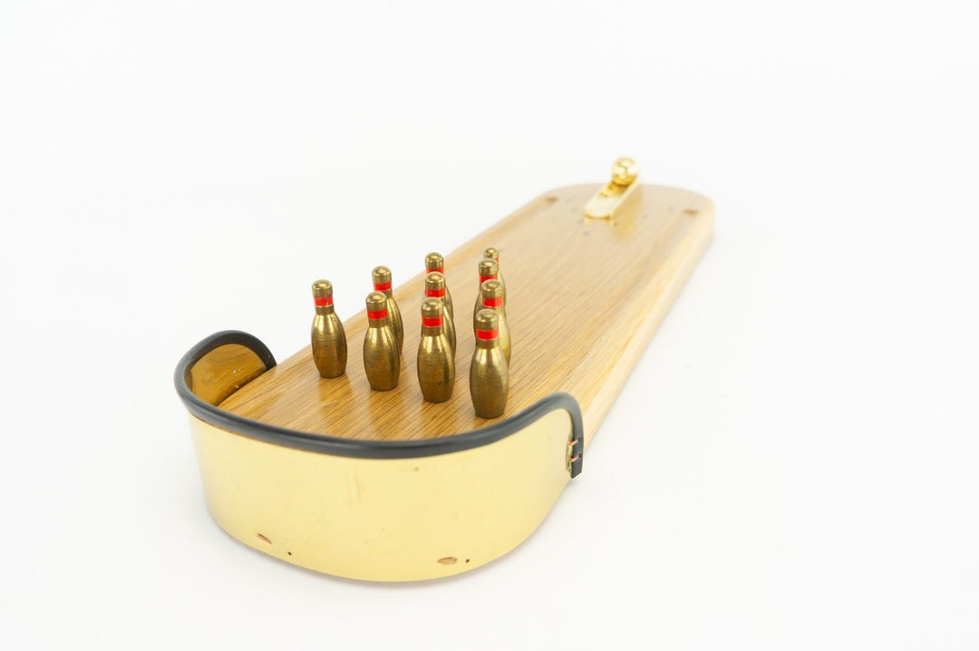 Vintage Miniature Bowling Set | 1980s | Tabletop Game | Wood and Bronze ...