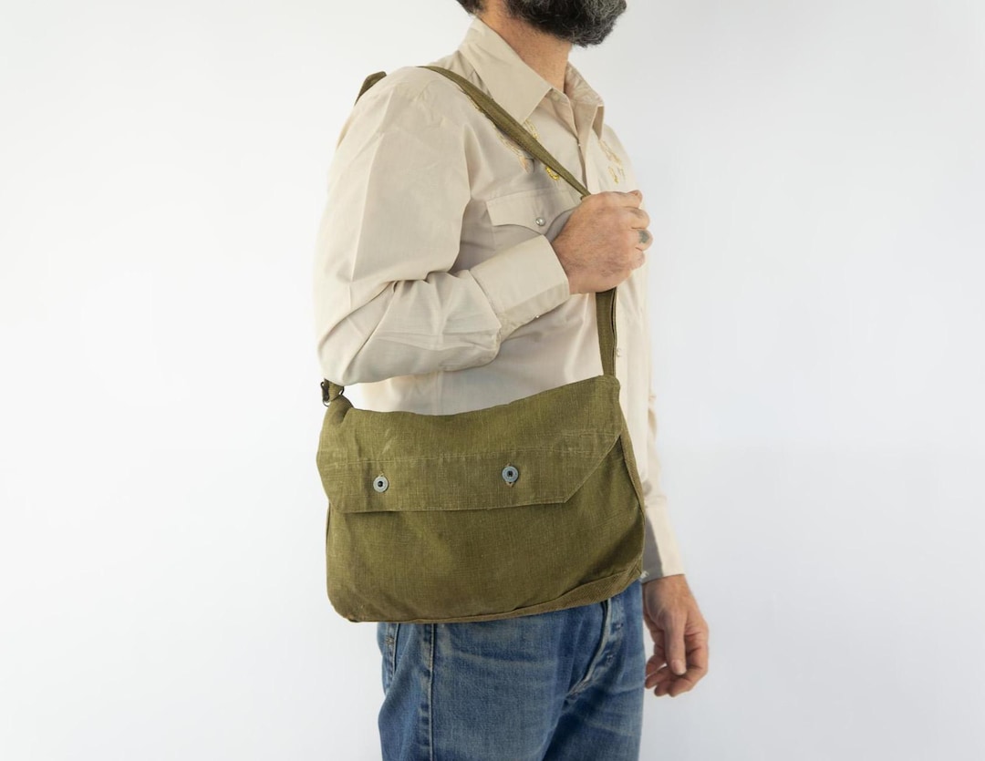 Vintage Military Bag 1950s | French Army Musette Model 1892 | Khaki ...