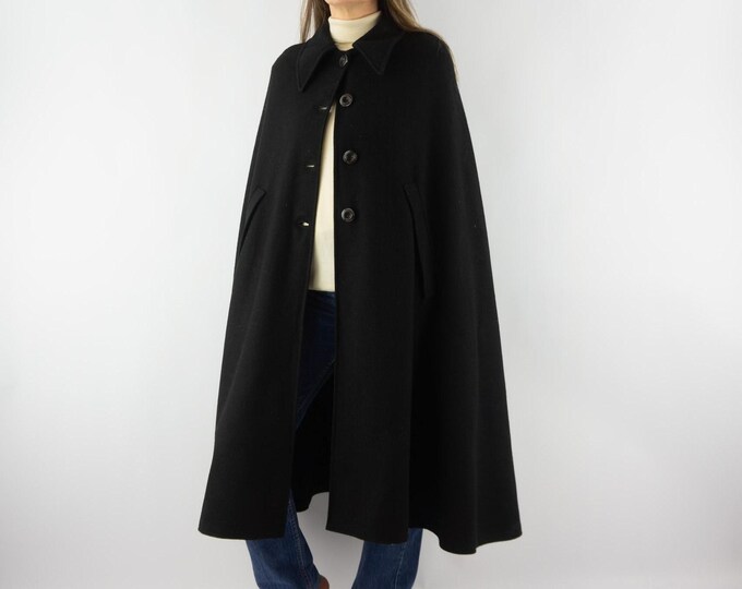 Vintage Cape/poncho | 1970s | Black/check Wool Schoolboy Cape | Peasant ...