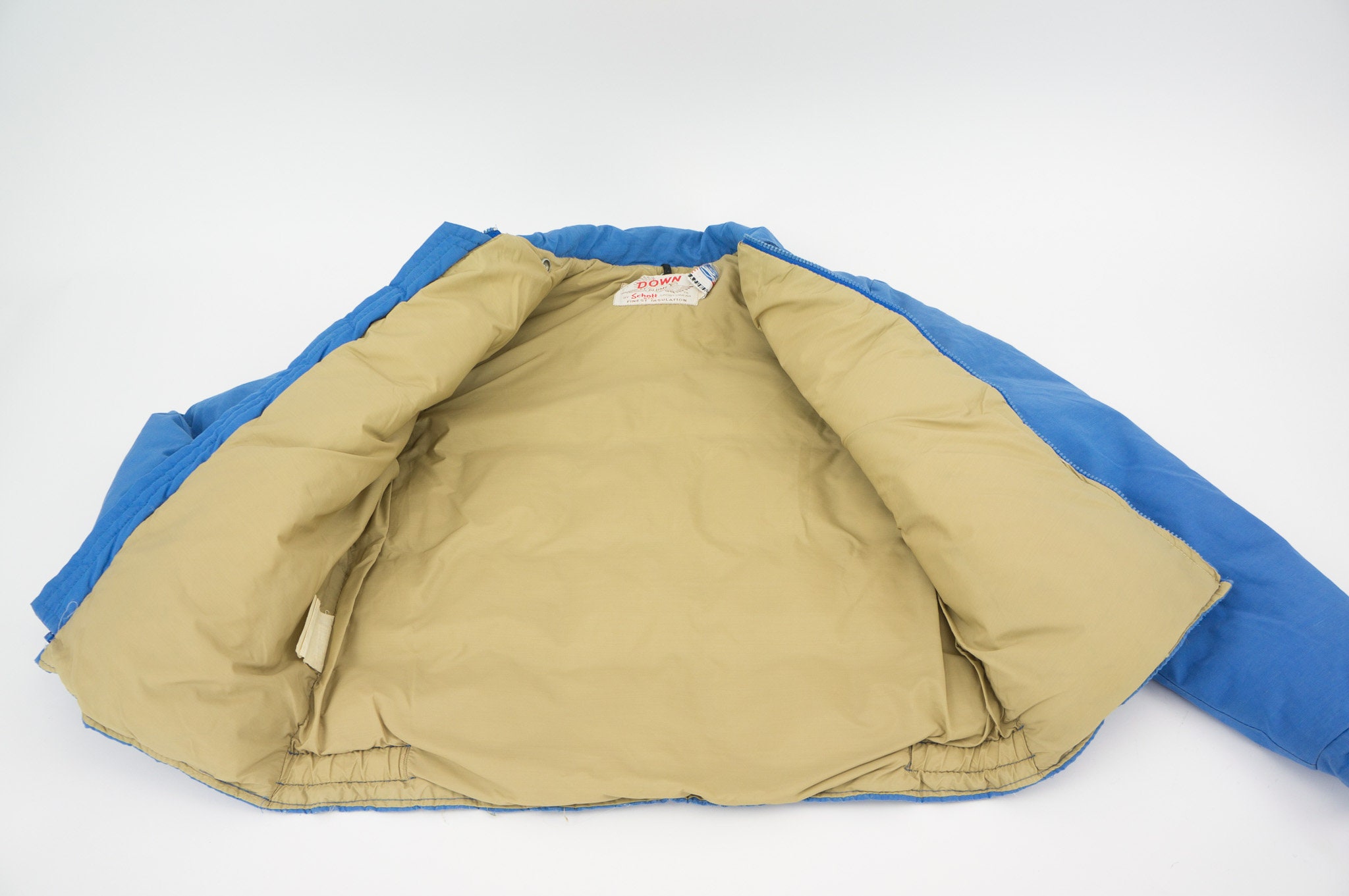 Schott NYC Goose Down Vintage Puffer 1980s | Blue Short Quilted Snow ...