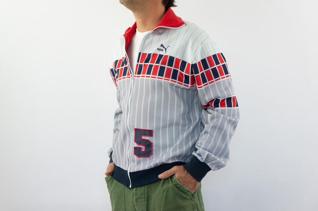 Puma | Vintage Track Jacket | 1980s | White/gray Sports Jacket | Red ...