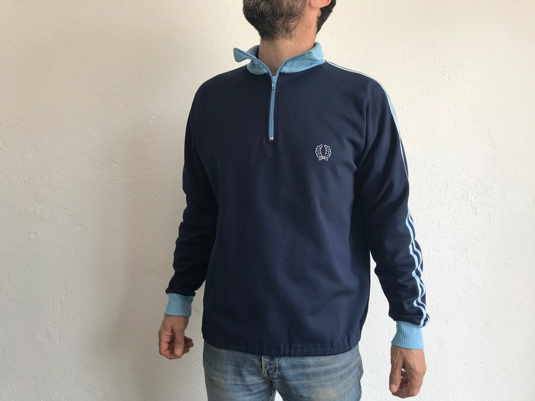 Fred Perry | Vintage Tracksuit Jacket | 1980s | Blue Sweater With Zip ...