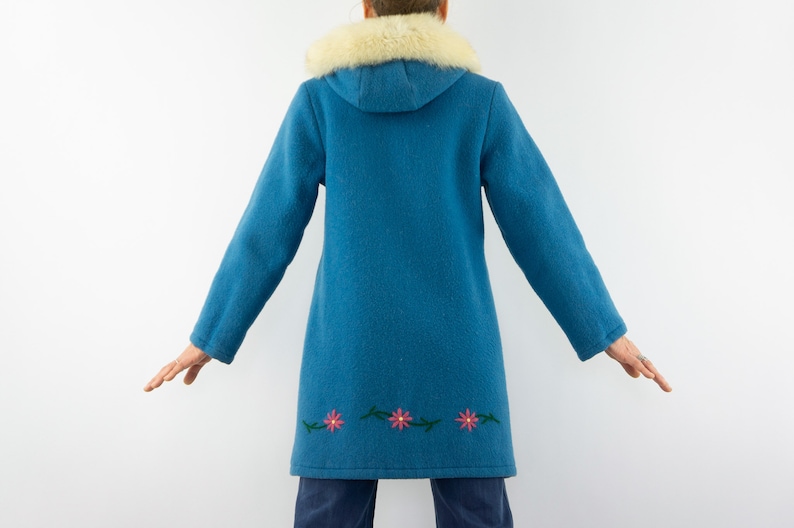 Yukon Parka Vintage Inuit Coat 1970s Blue Wool/floral - Etsy