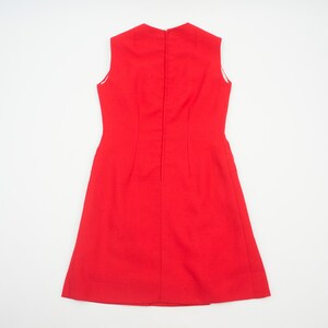 Vintage A-line Dress 1960s Red Mod Dress Trapeze Dress With Buttons ...