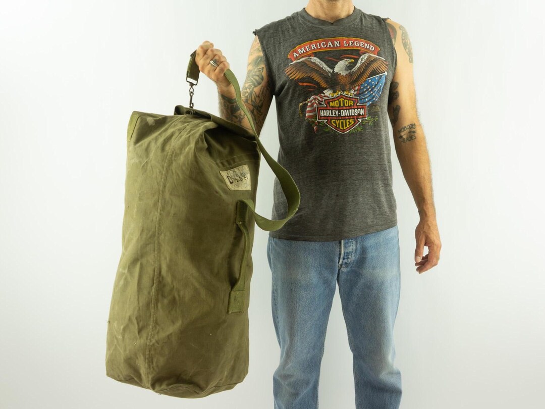 Vintage French Military Duffle Bag 1970s | Mod45 Army Pack | Rugged ...