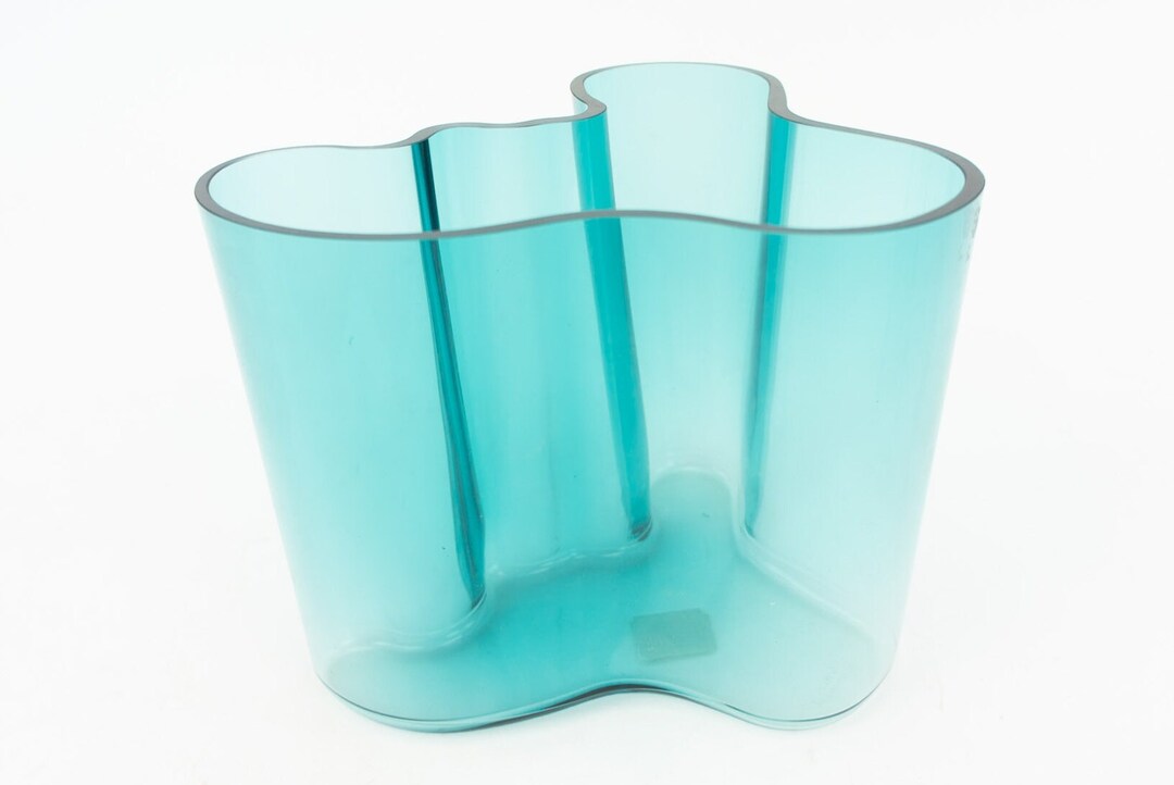 Alvar Aalto | Savoy Vase | 2000s | Iittala | Light Blue Glass | Wavy ...