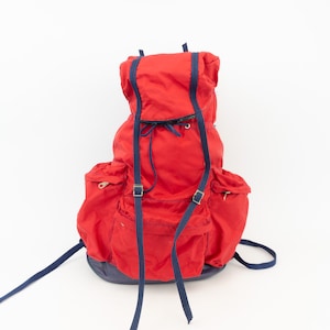 Vintage Backpack 1980s Hiking Bag Red/blue Nylon Rucksack Mountain Bag ...
