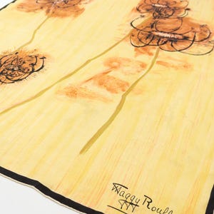 Maggy Rouff Paris Vintage Silk Scarf 1970s Square Scarf With Floral ...