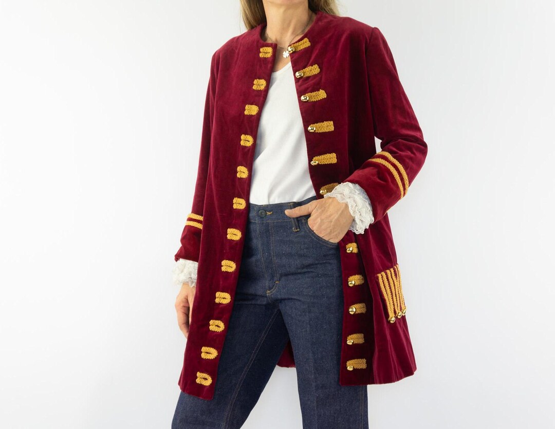 Vintage Parade Jacket | 1970s | Theater Jacket | Bordeaux Velvet and ...