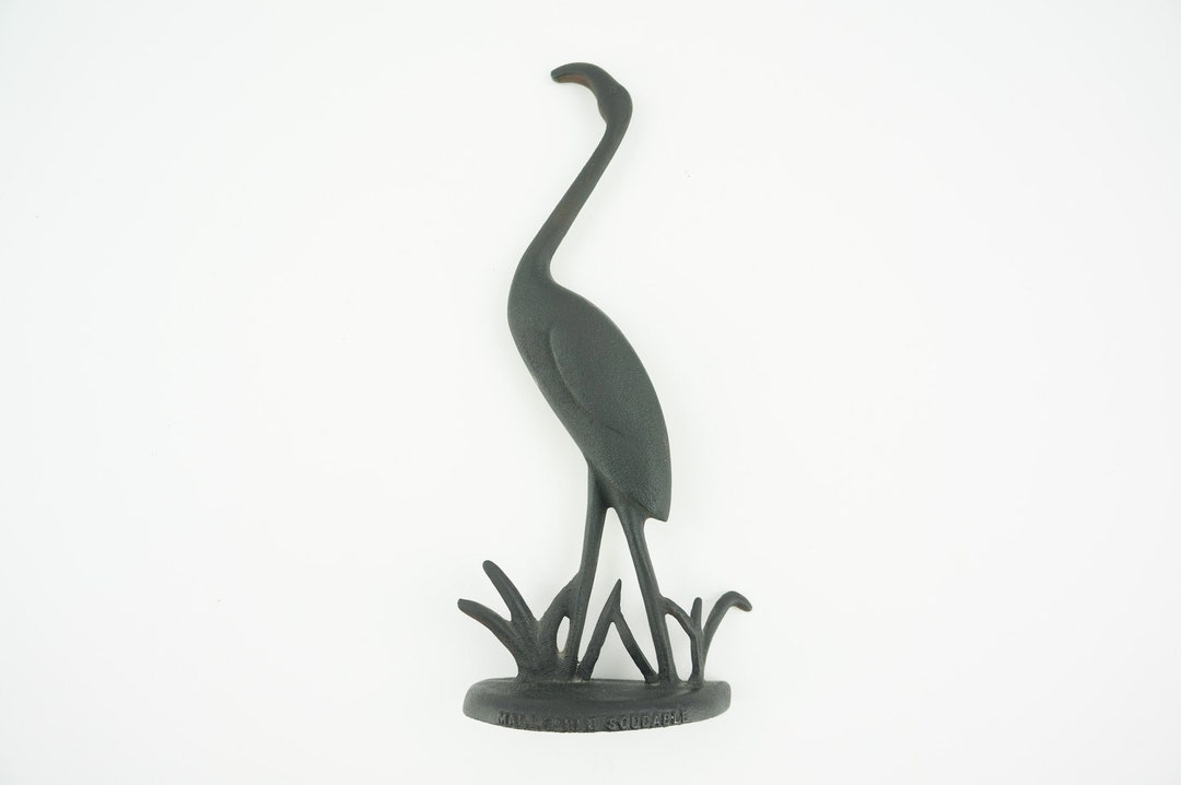 Vintage Flamingo Statue | 1950s | Wading Bird | Metal | Black ...