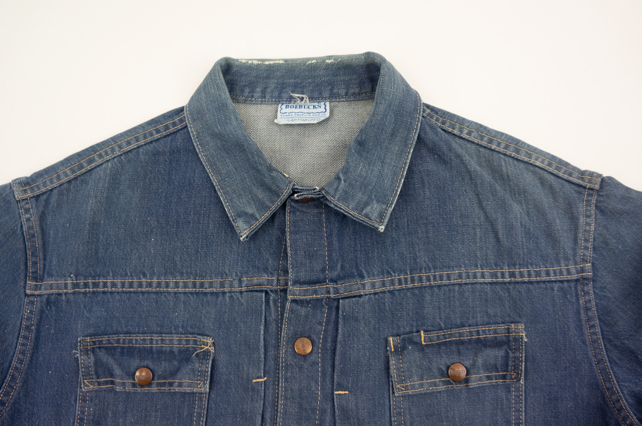 Roebucks | Vintage Pleated Denim Jacket | 1950/60s | Sears Roebucks | Vintage Pleated Denim Jacket | 1950/60s | Sears
