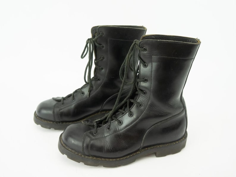 Paraboot Griff Chasse Vintage Jump Boots 1980s | Black Leather Military ...