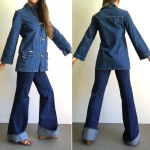 Vintage Toggle Shirt | 1970s | Denim Jacket With Wood Toggles | Boho ...