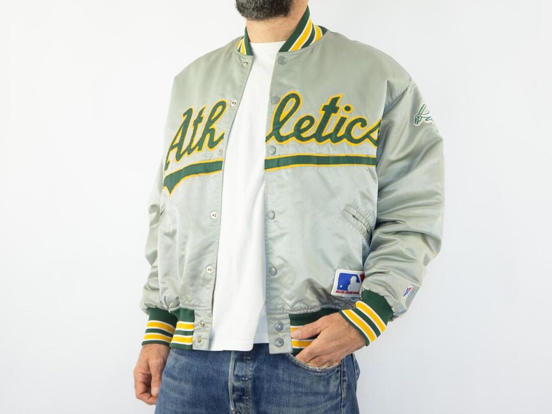 Vintage Oakland Athletics Satin Bomber 1980s | Quilted MLB Baseball ...