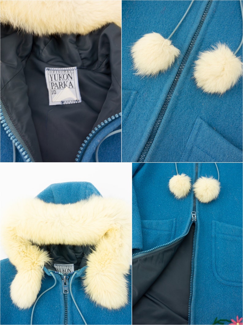 Yukon Parka Vintage Inuit Coat 1970s Blue Wool/floral - Etsy