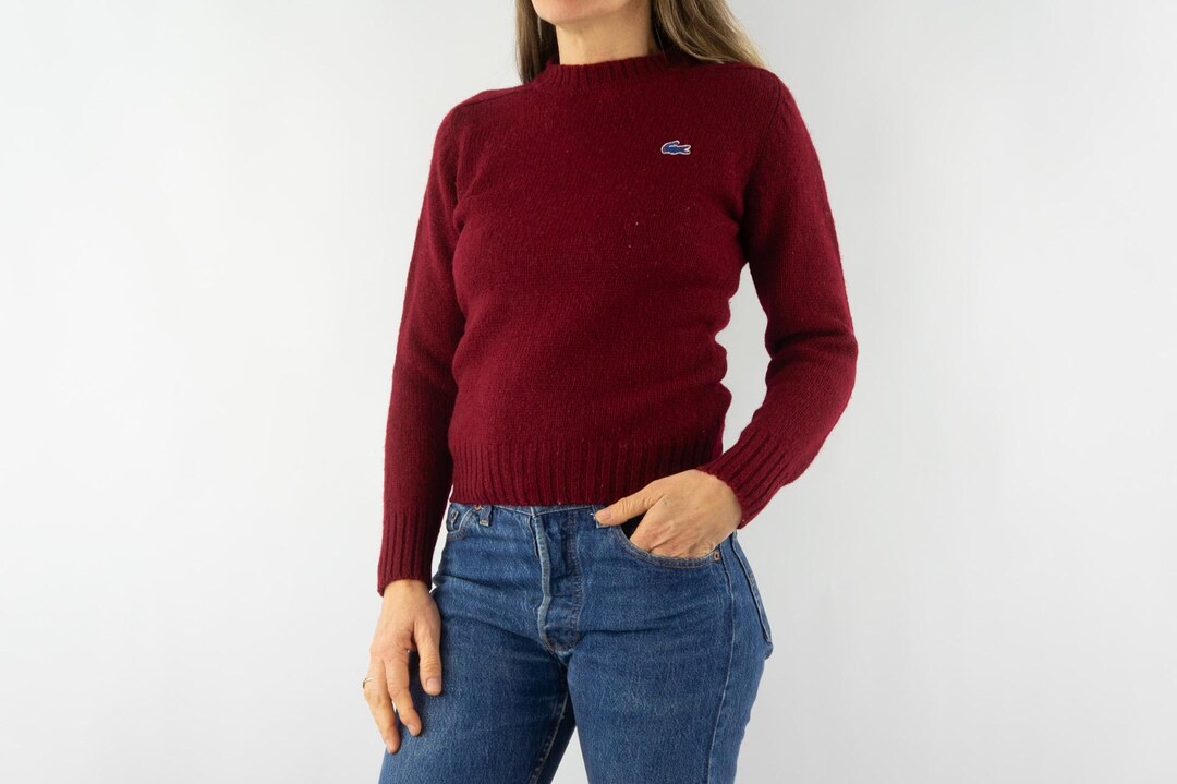 Lacoste/izod | Vintage Wool Sweater | 1970/80s | Burgundy Pullover ...