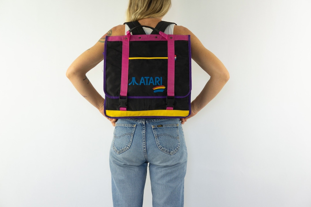 Atari Vintage Satchel 1980s School Bag Backpack Plastic/pvc Video Games ...