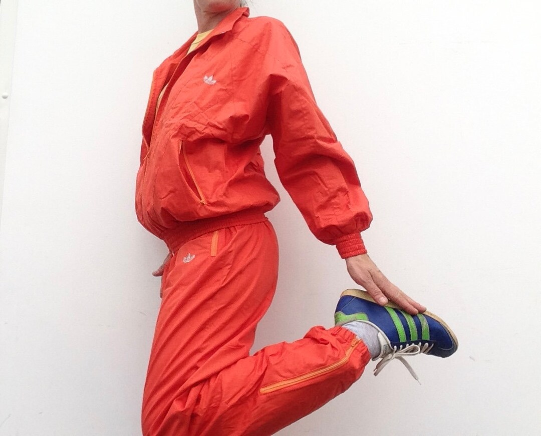 Vintage Adidas Tracksuit 1980s | Orange Jogging Set, Jacket & Pants ...