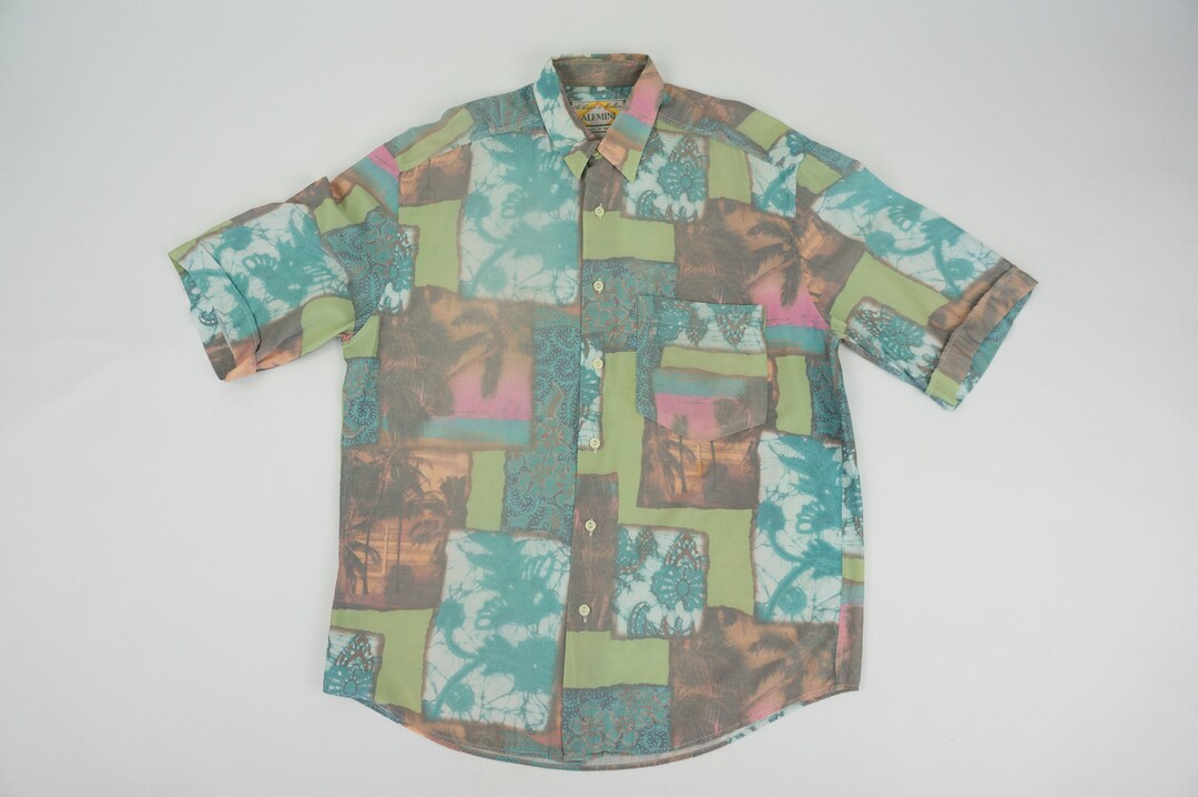 Vintage Print Shirt | 1980s | Shirt With Abstract Pattern | Multicolor ...