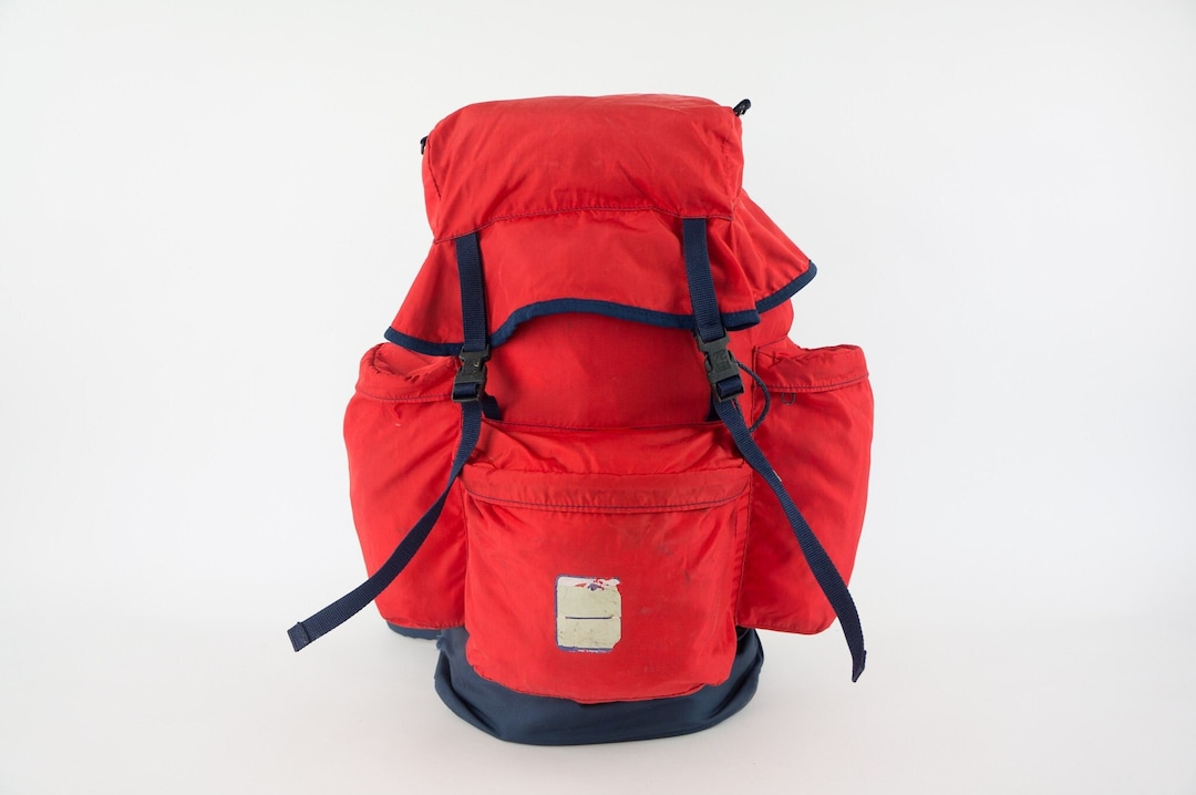 Lafuma Vintage Backpack 1980s Hiking Bag Red/blue Nylon Rucksack ...