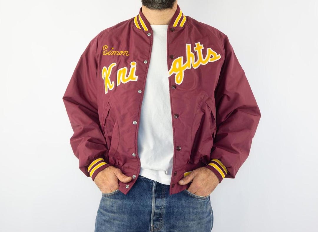 Pla Jac - Dunbrooke | Vintage Baseball Satin Jacket | 1980s | Knights ...